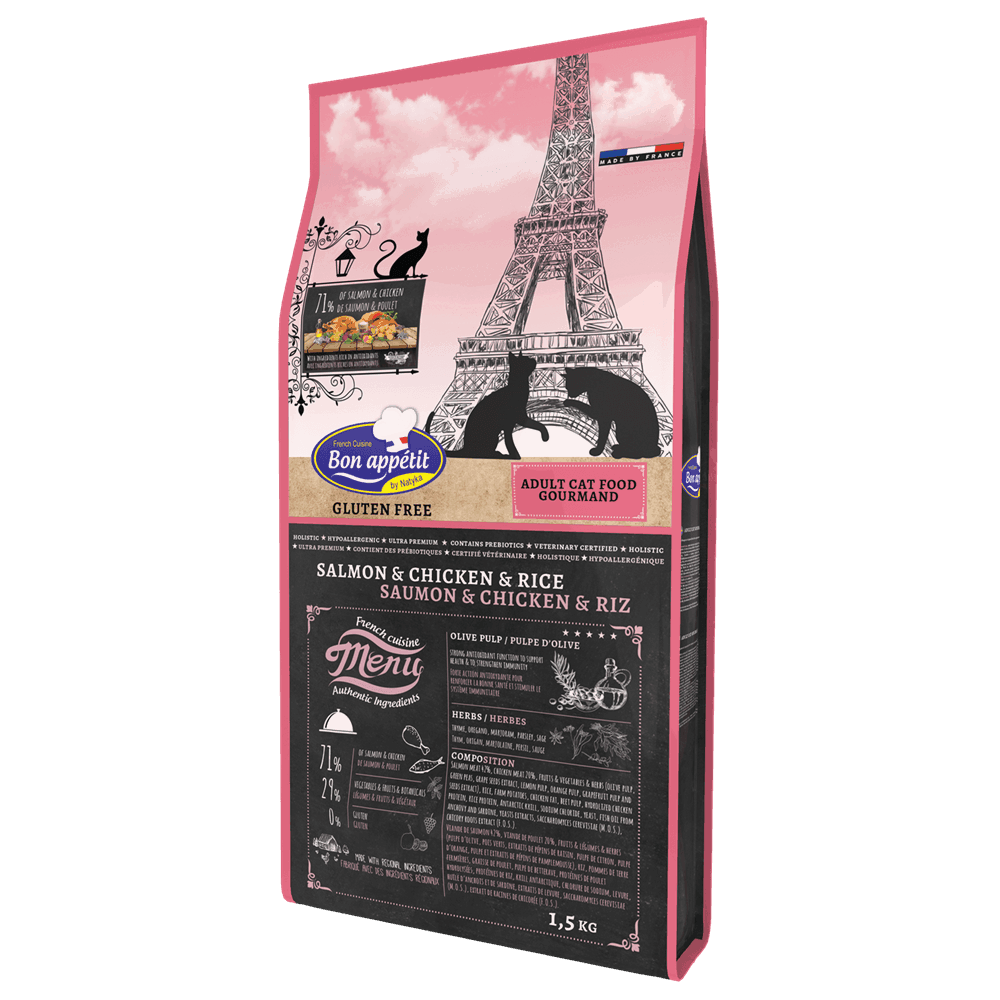Bon Appetit Gourmand Salmon, Chicken & Rice Adult Cat Dry Food ...